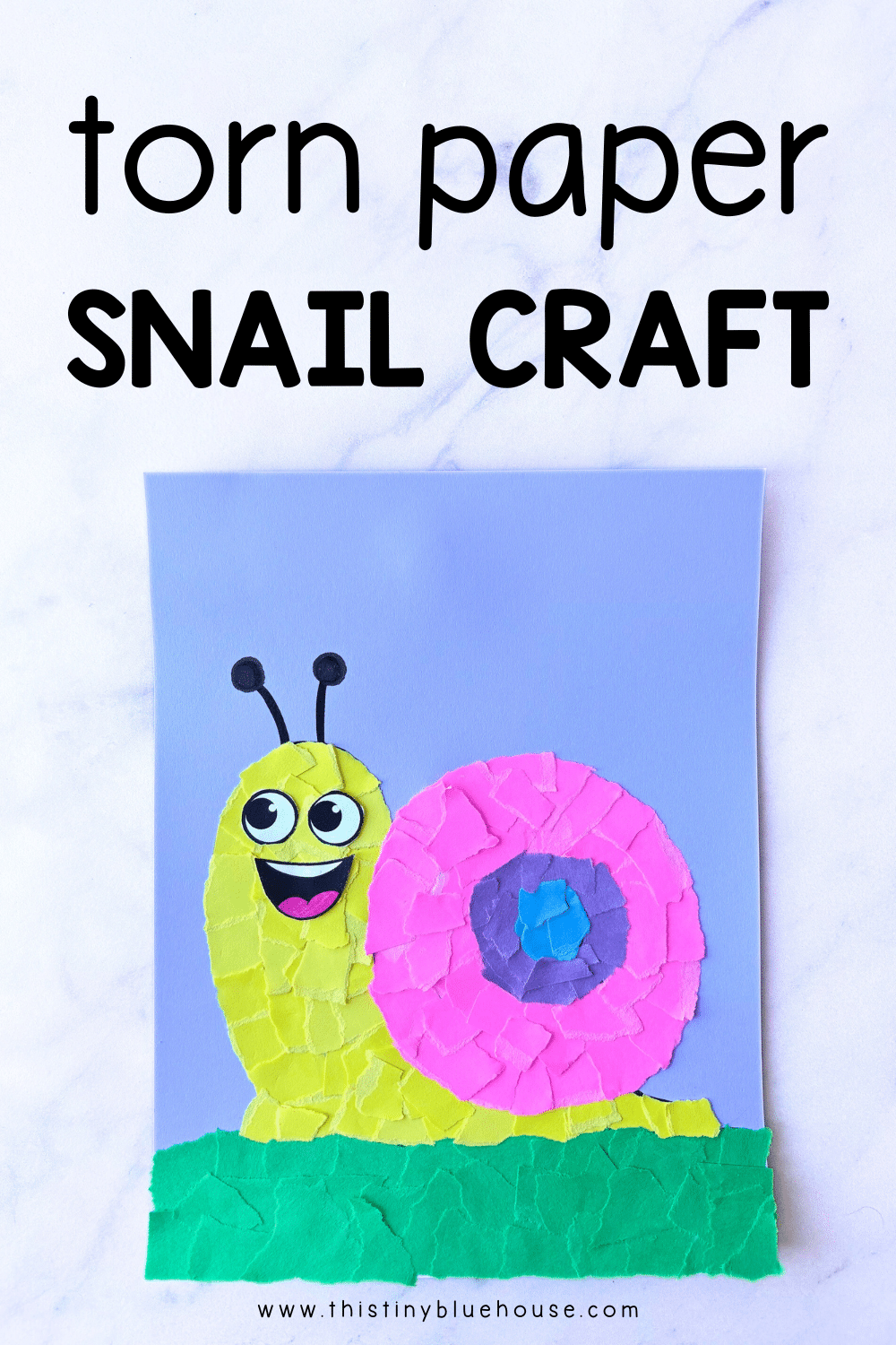 Torn Paper Snail Craft - This Tiny Blue House