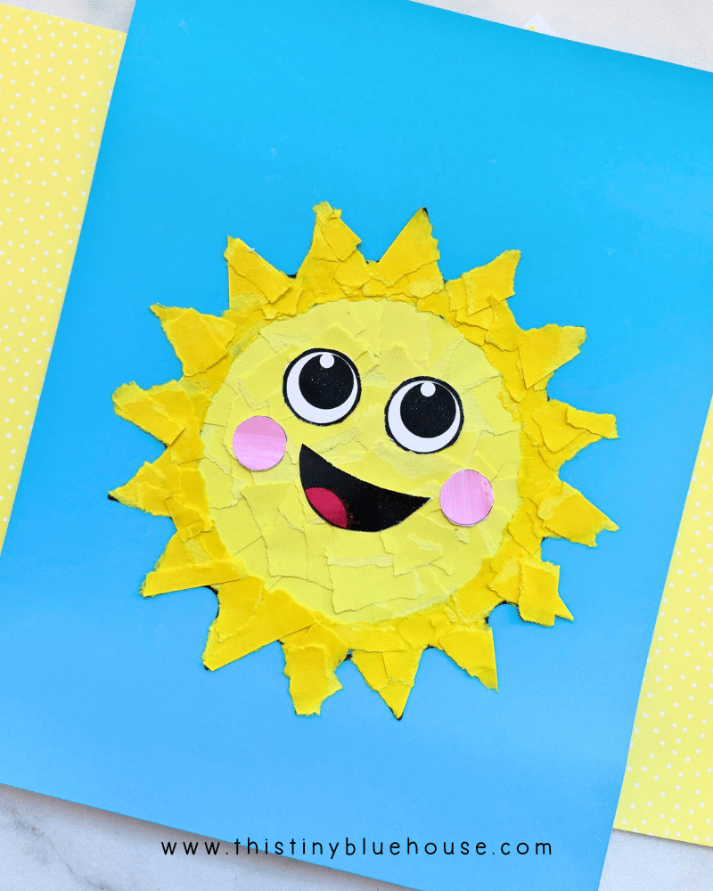 Torn Paper Sun Craft - This Tiny Blue House