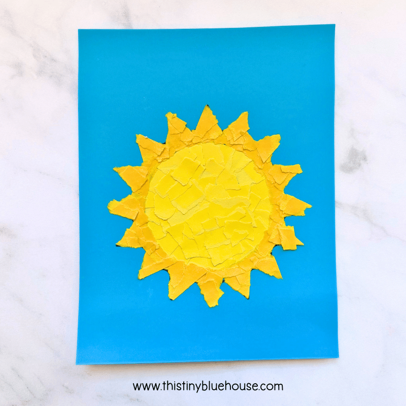 Torn Paper Sun Craft - This Tiny Blue House