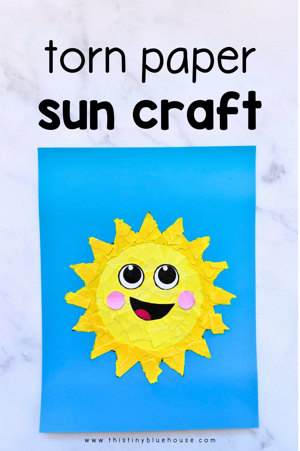 Torn Paper Sun Craft - This Tiny Blue House