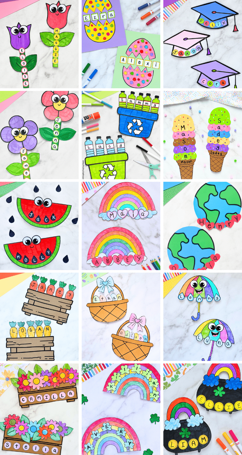 Rainbow Cloud Name Craft - This Tiny Blue House