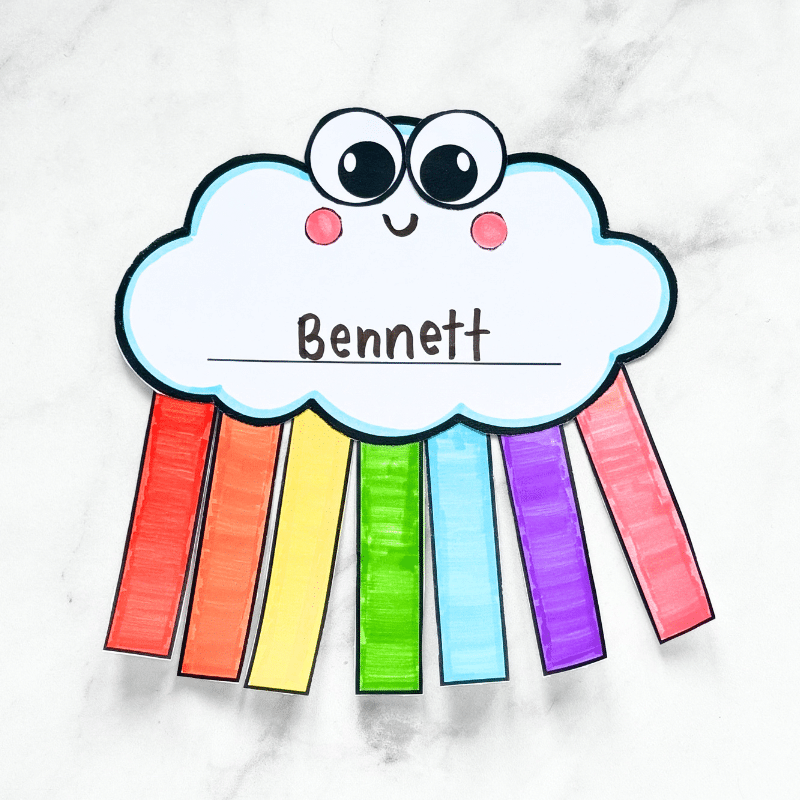 Rainbow Cloud Name Craft - This Tiny Blue House