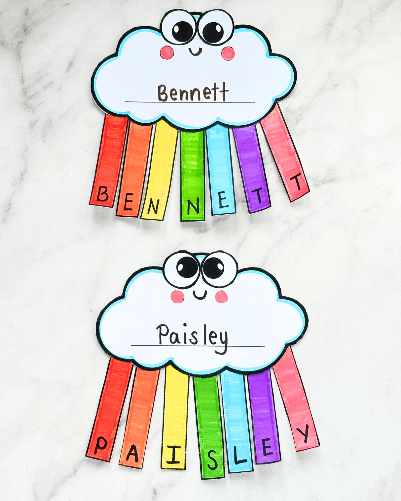 Rainbow Cloud Name Craft - This Tiny Blue House