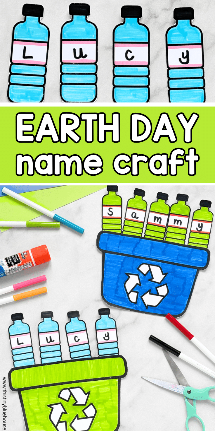 Recycling Bin Name Craft - This Tiny Blue House