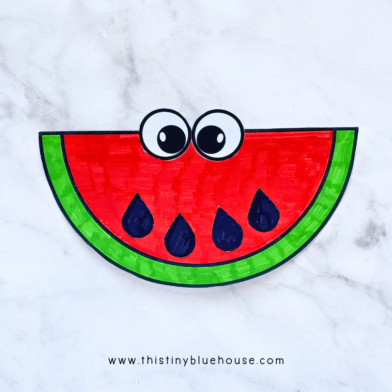 Watermelon Name Craft - This Tiny Blue House