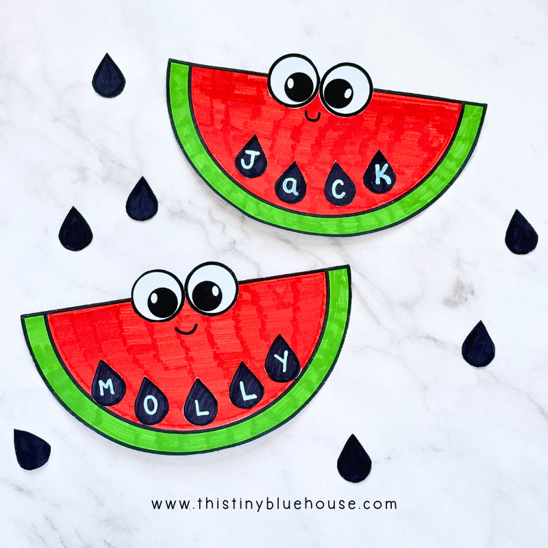 Watermelon Name Craft - This Tiny Blue House