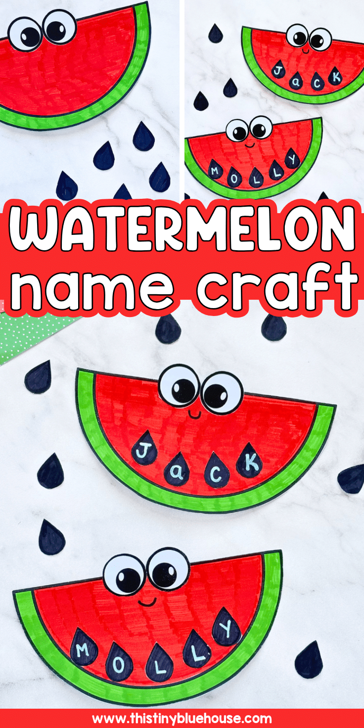 Watermelon Name Craft - This Tiny Blue House