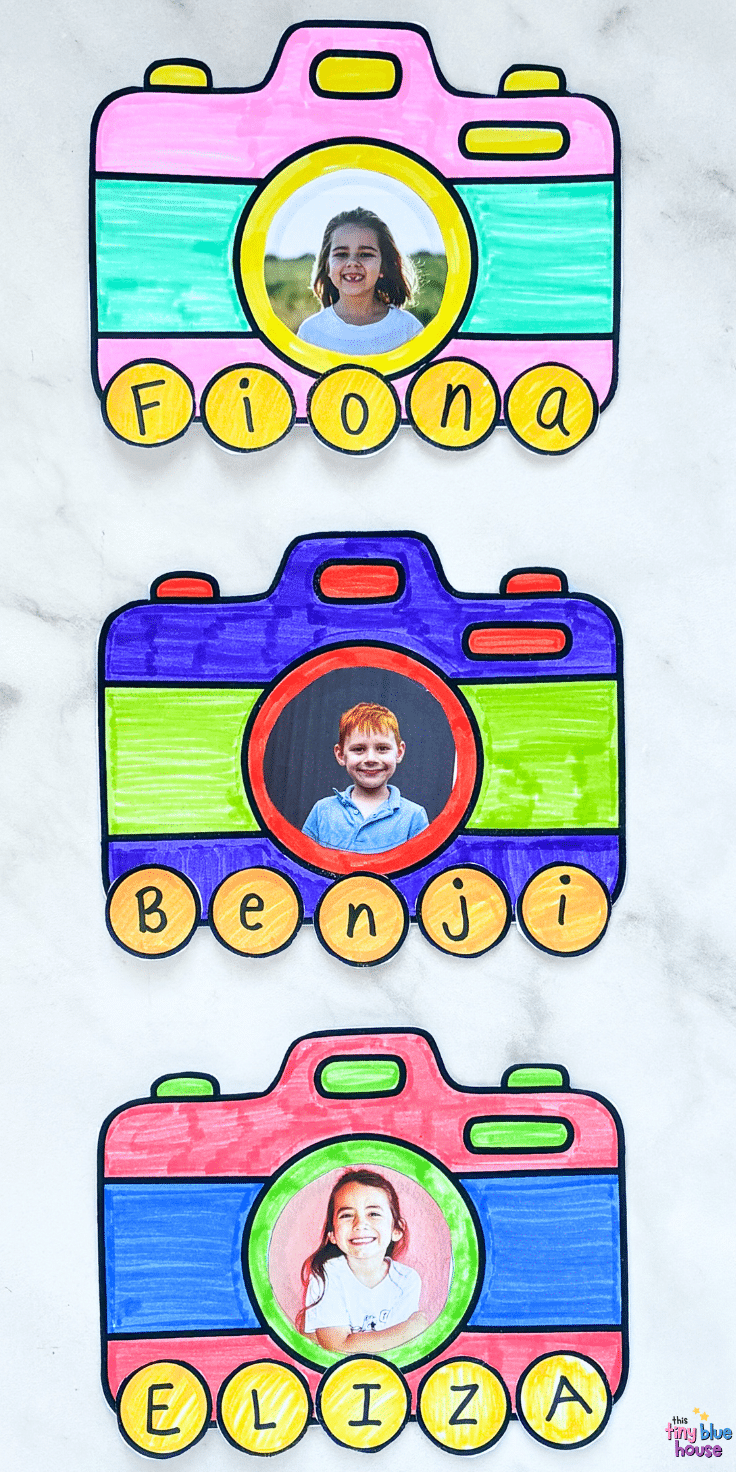 Camera Photo Name Craft - This Tiny Blue House