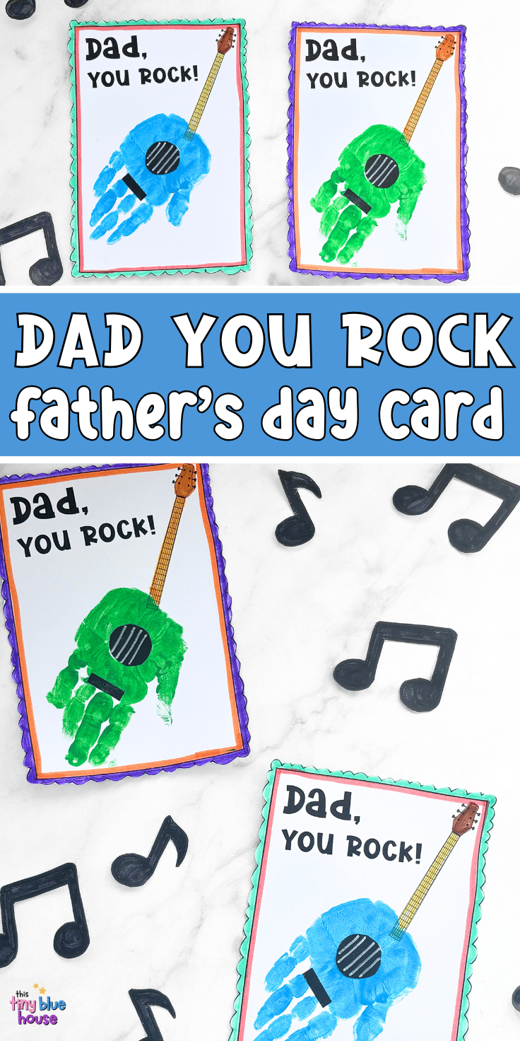Dad You Rock Card for Father's Day - This Tiny Blue House