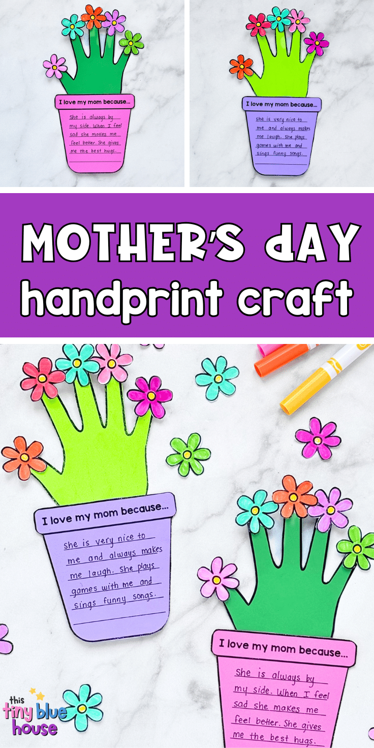 Mother's Day Handprint Craft - This Tiny Blue House