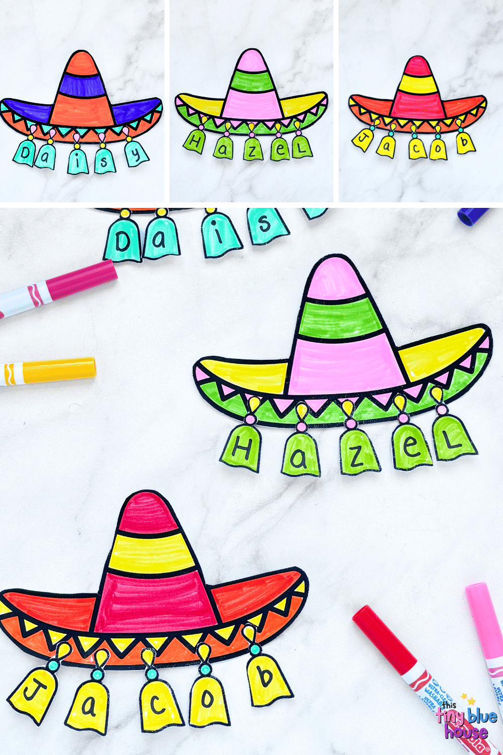 Sombrero Name Craft - This Tiny Blue House