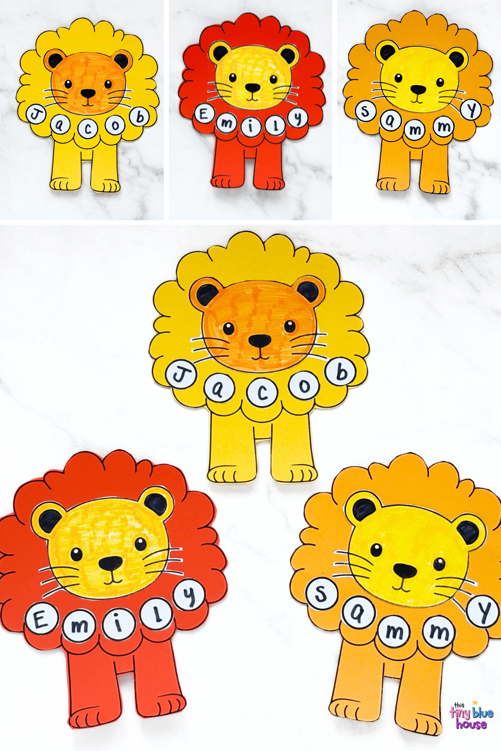 Lion Name Craft - This Tiny Blue House