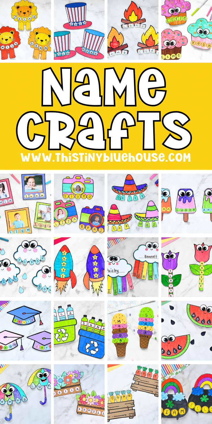 Camper Name Craft - This Tiny Blue House