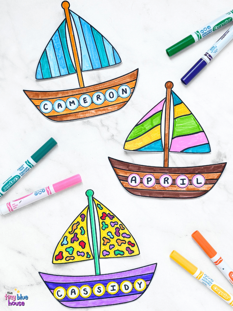 Sailboat Name Craft - This Tiny Blue House