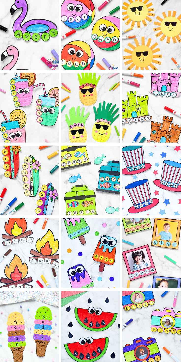 15+ Summer Name Crafts - This Tiny Blue House