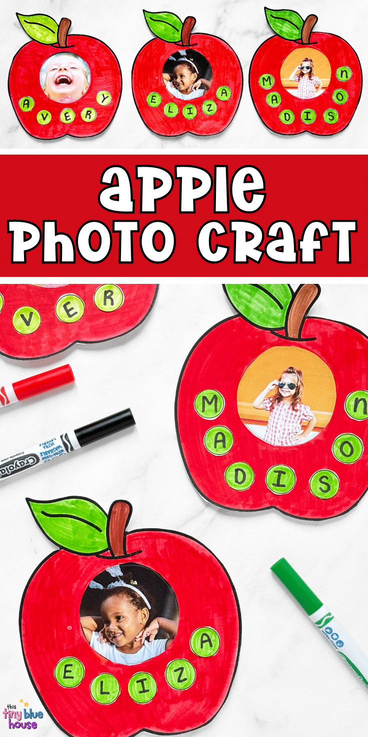 Apple Photo Name Craft - This Tiny Blue House