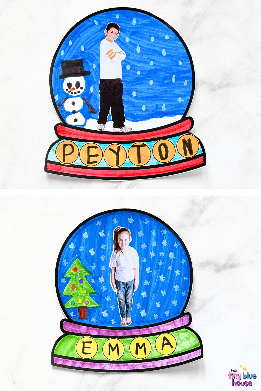 Snow Globe Photo Craft - This Tiny Blue House