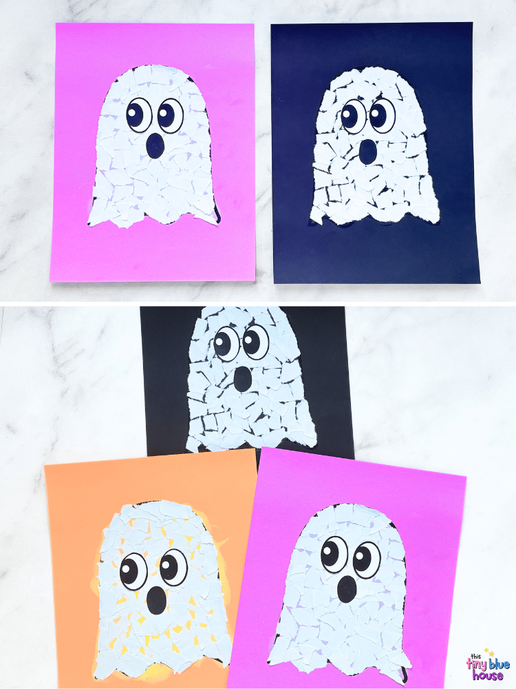 Torn Paper Ghost Craft - This Tiny Blue House