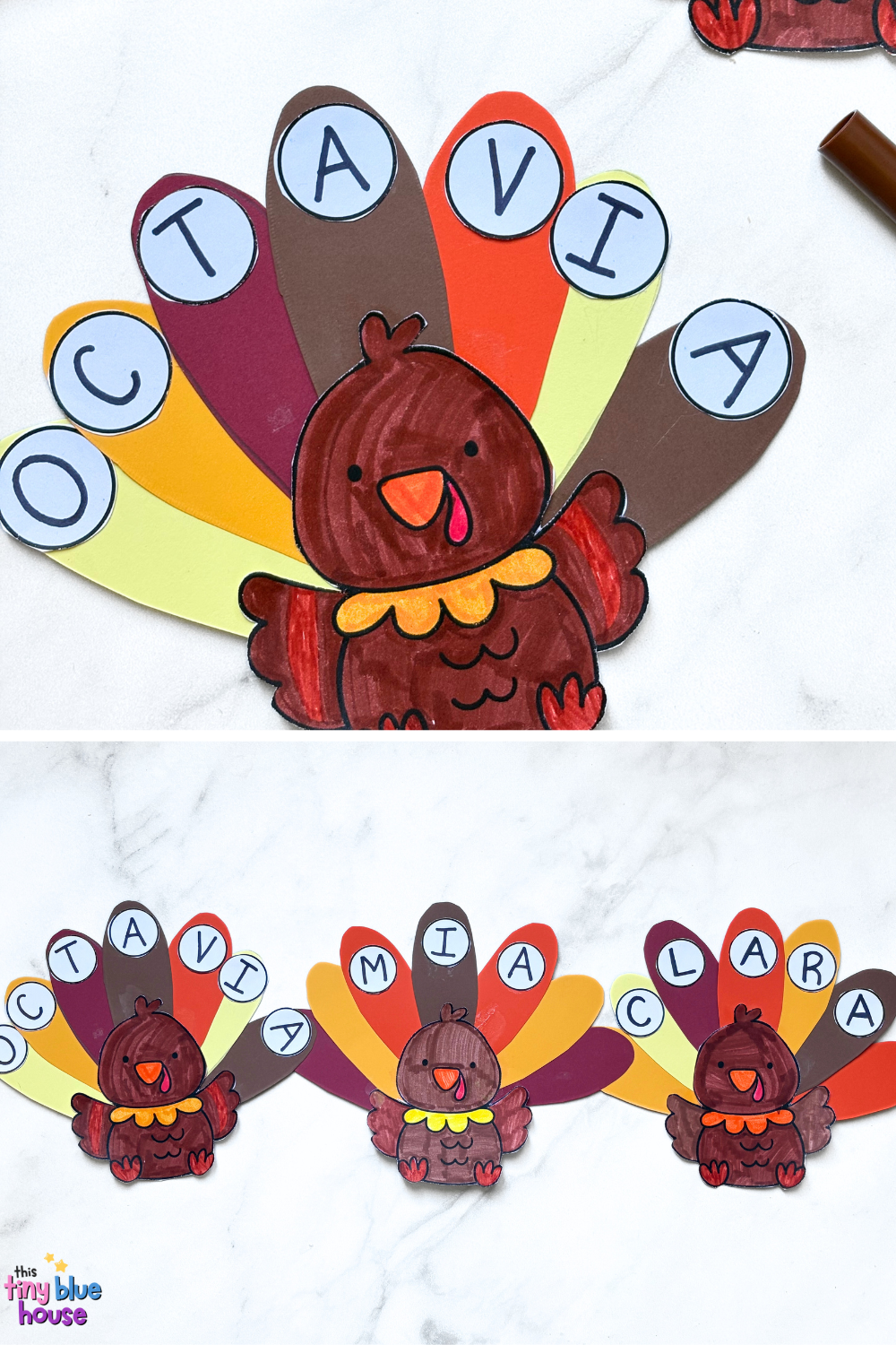 Turkey Name Craft - This Tiny Blue House