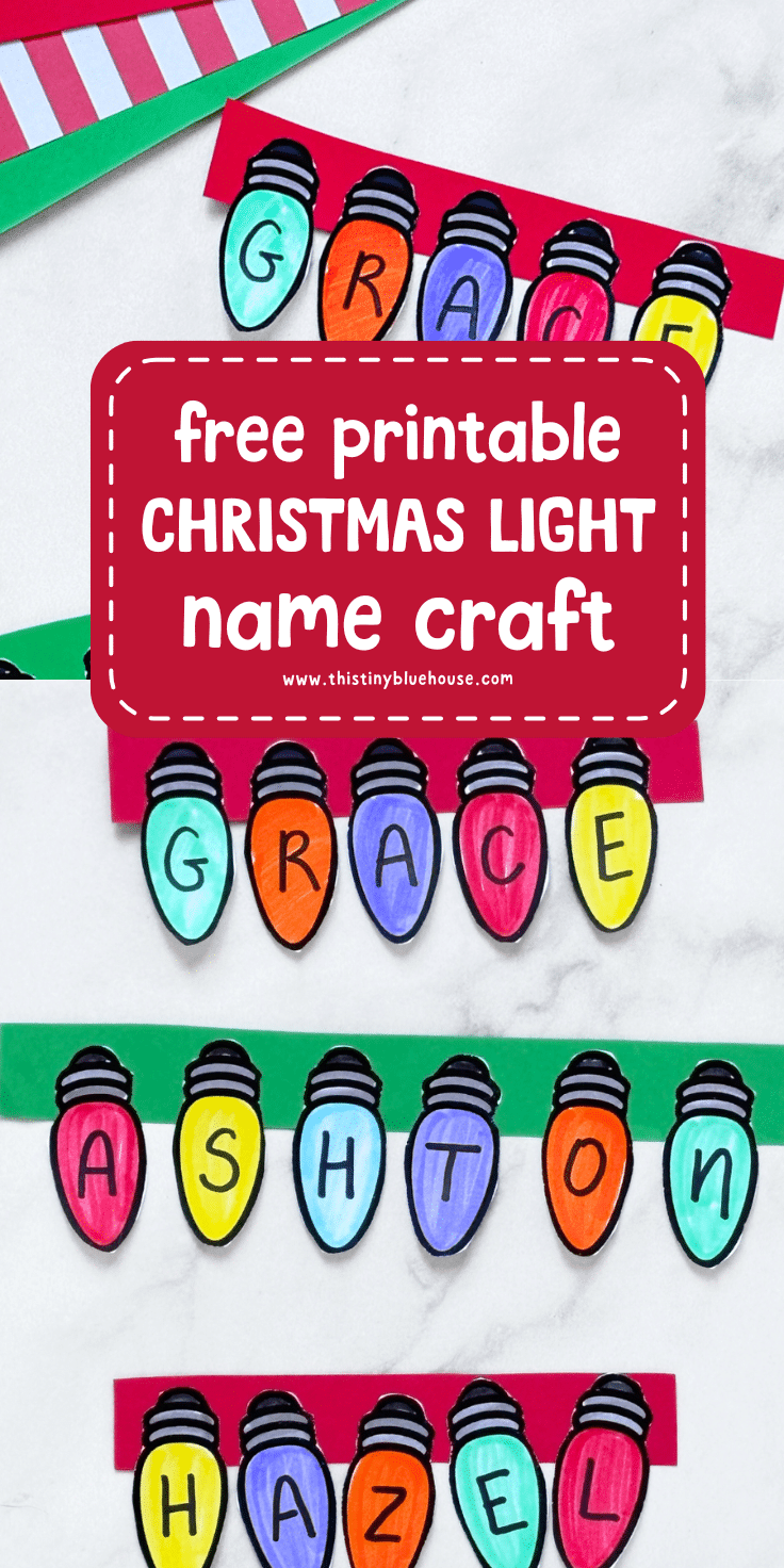Christmas Light Name Craft - This Tiny Blue House