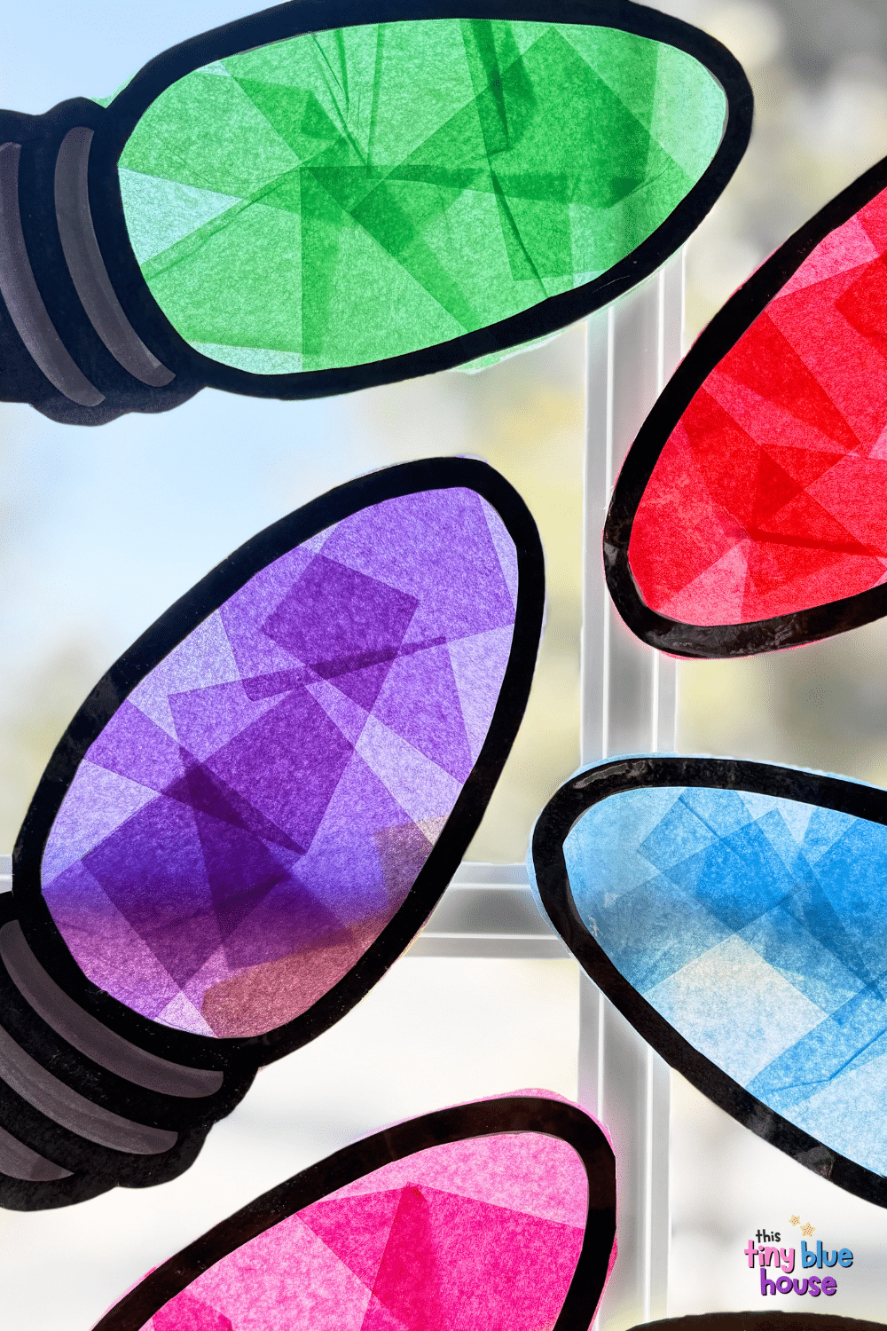 Christmas Light Suncatchers (Free Printable Template) - This Tiny Blue ...