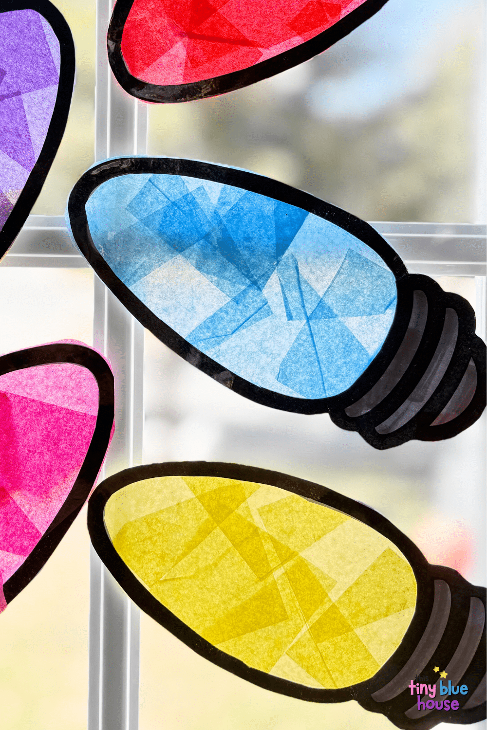 Christmas Light Suncatchers (Free Printable Template) - This Tiny Blue ...