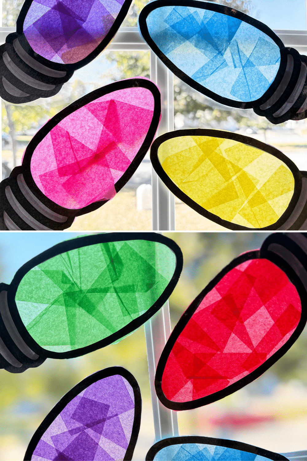 Christmas Light Suncatchers (Free Printable Template) - This Tiny Blue ...