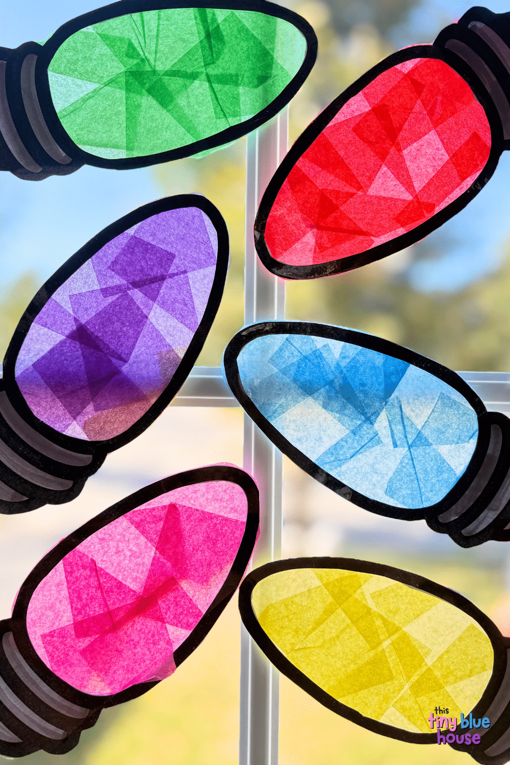 Christmas Light Suncatchers (Free Printable Template) - This Tiny Blue ...