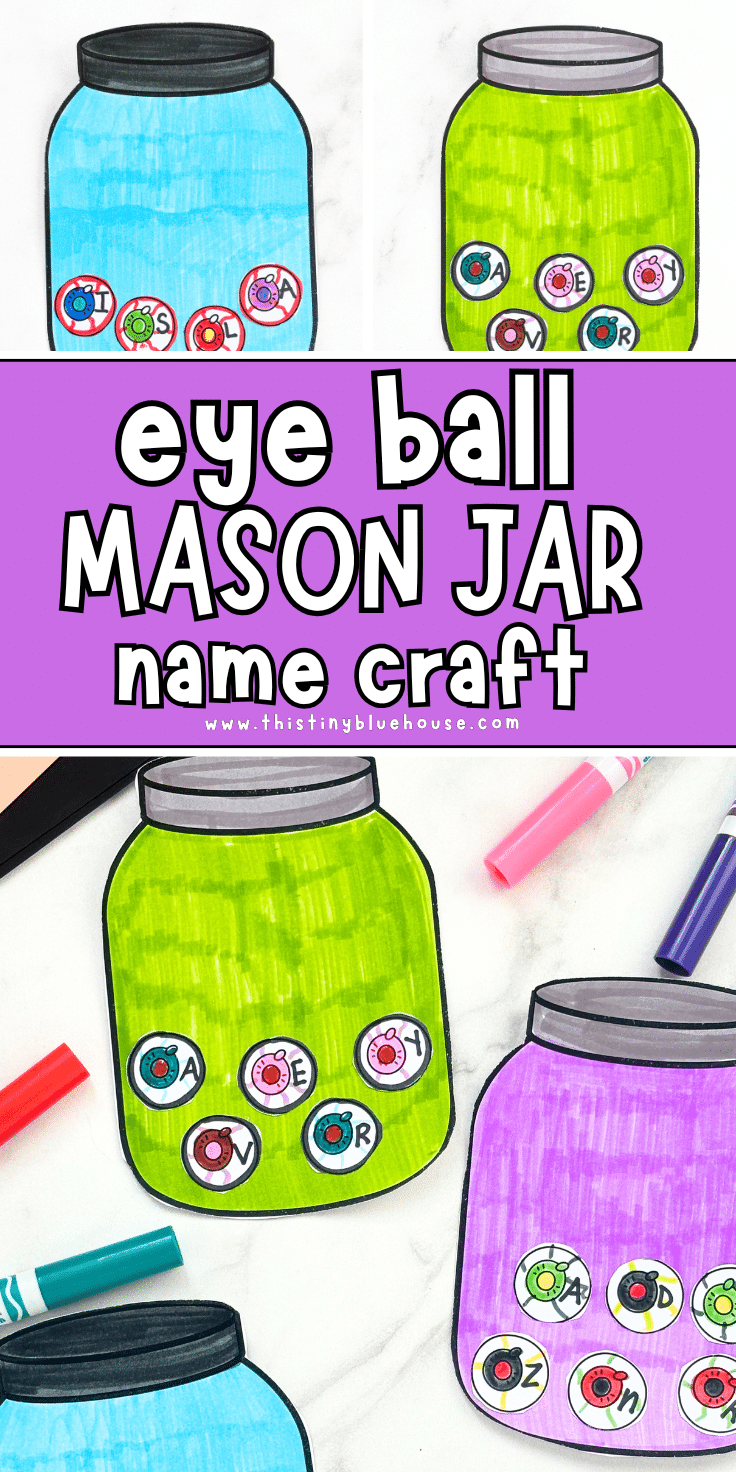 Halloween Eyeball Name Craft - This Tiny Blue House