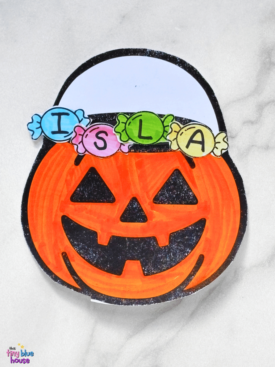 Halloween Candy Name Craft - This Tiny Blue House