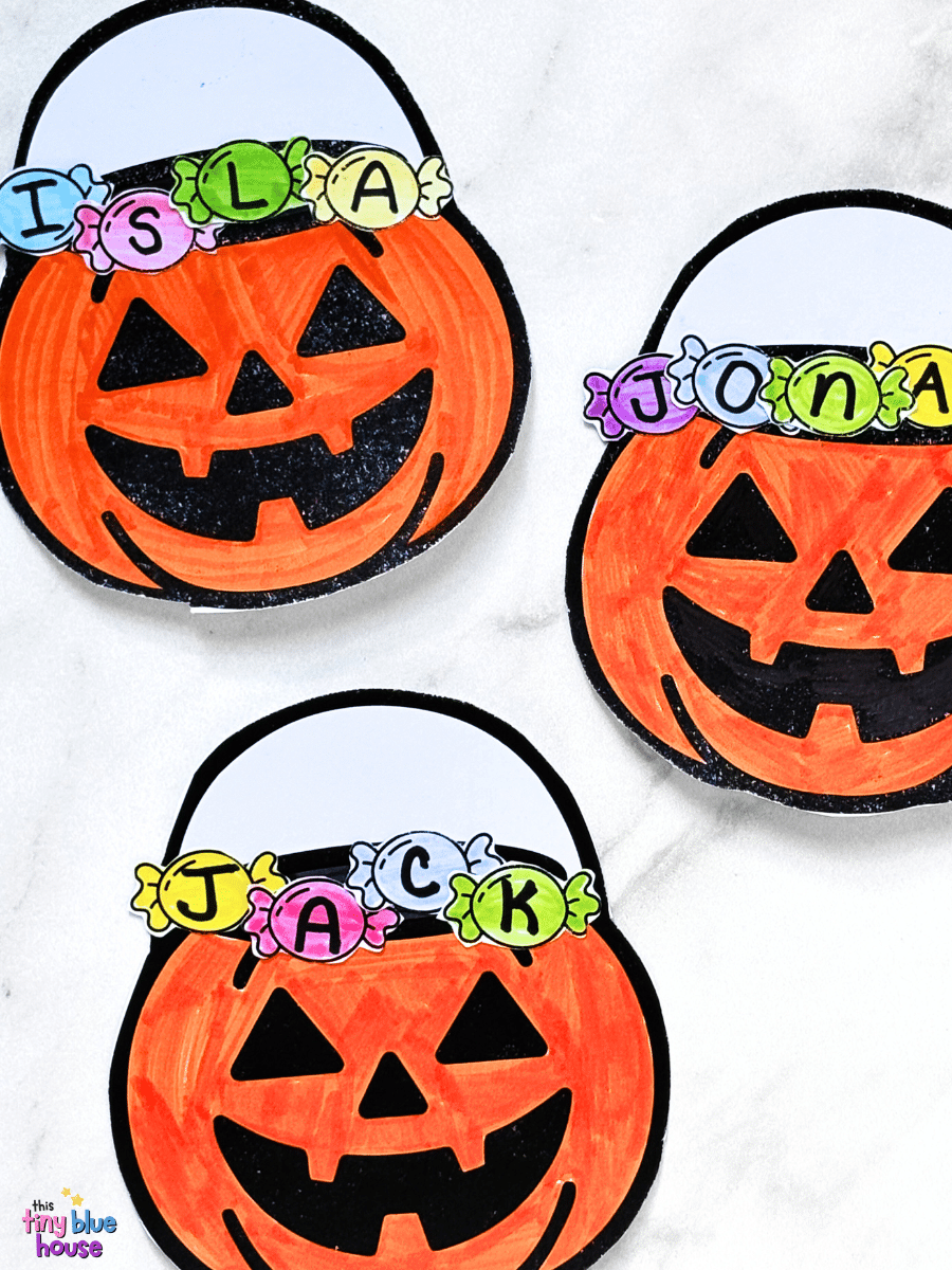 Halloween Candy Name Craft - This Tiny Blue House