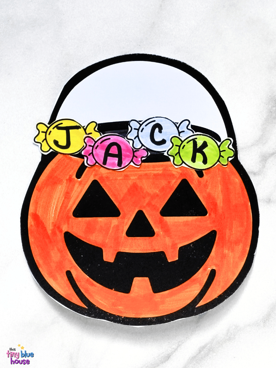 Halloween Candy Name Craft - This Tiny Blue House