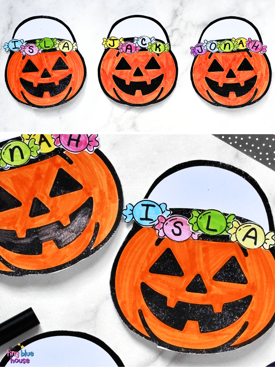 Halloween Candy Name Craft - This Tiny Blue House