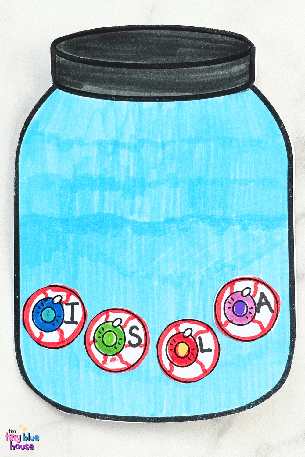 Halloween Eyeball Name Craft - This Tiny Blue House
