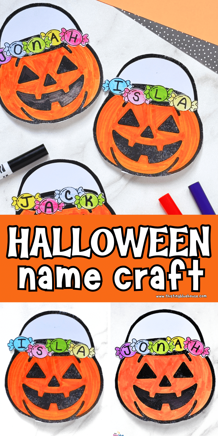 Halloween Candy Name Craft - This Tiny Blue House