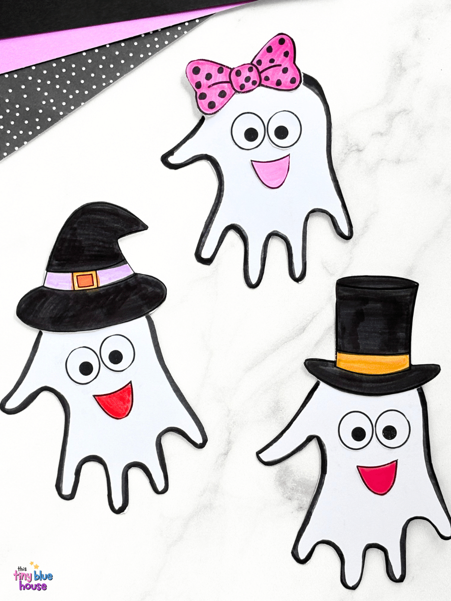 Handprint Ghost Craft (Free Printable Template) - This Tiny Blue House