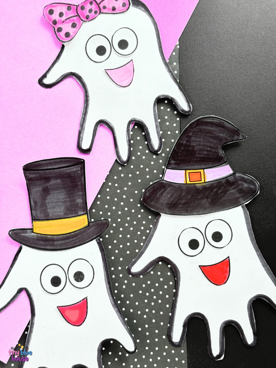 Handprint Ghost Craft (Free Printable Template) - This Tiny Blue House