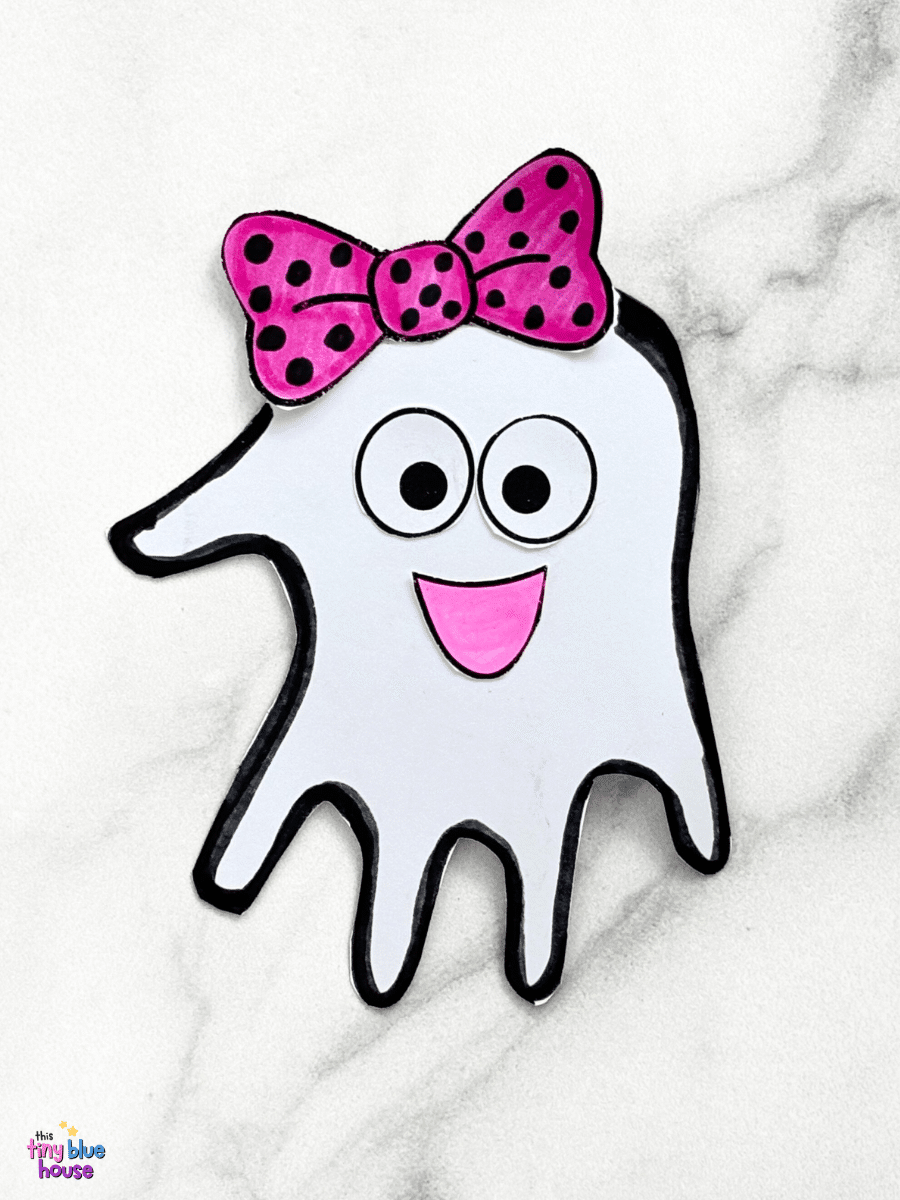 Handprint Ghost Craft (Free Printable Template) - This Tiny Blue House