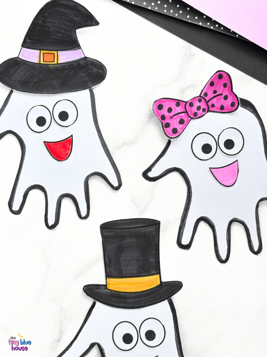 Handprint Ghost Craft (Free Printable Template) - This Tiny Blue House