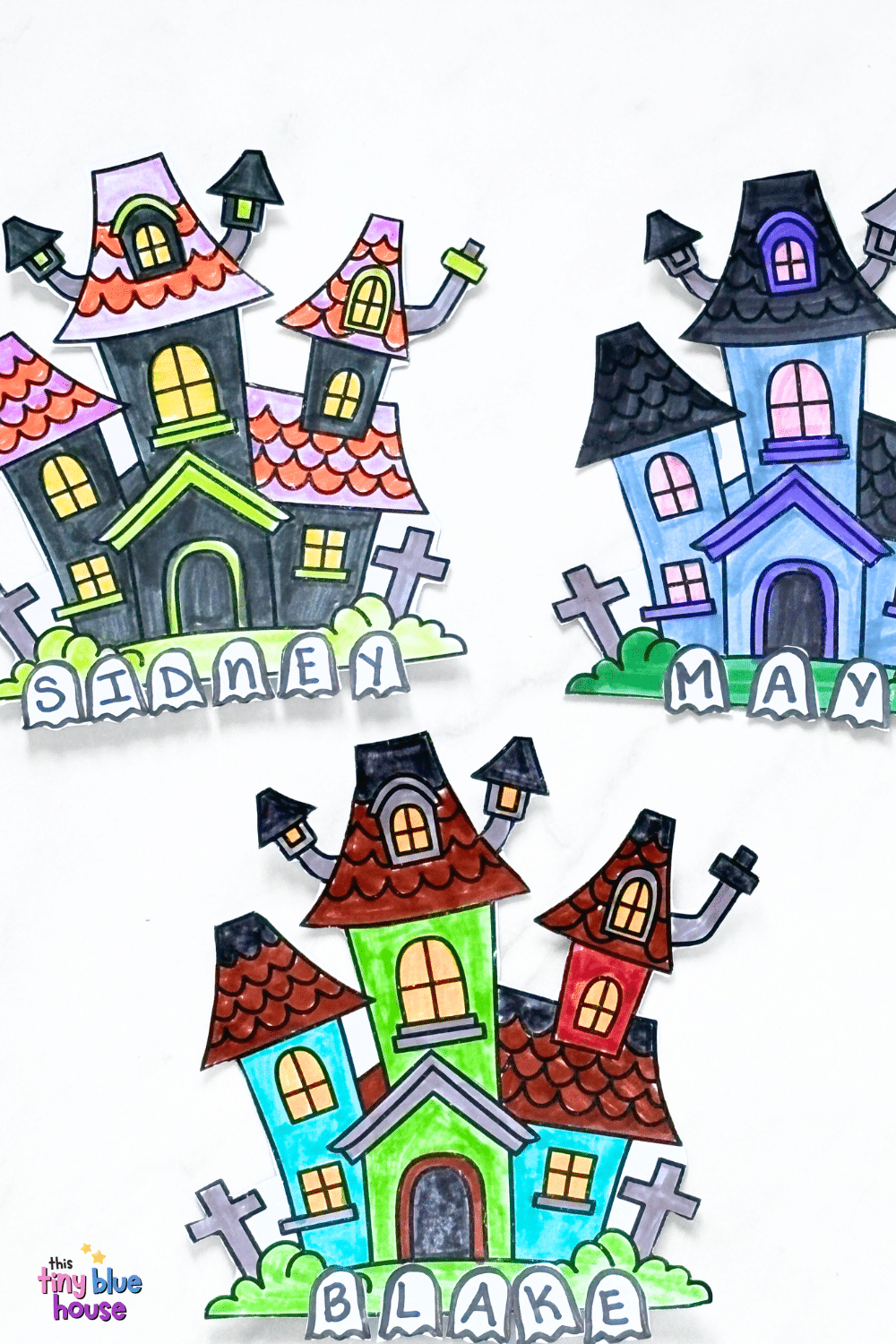 Haunted House Name Craft - This Tiny Blue House