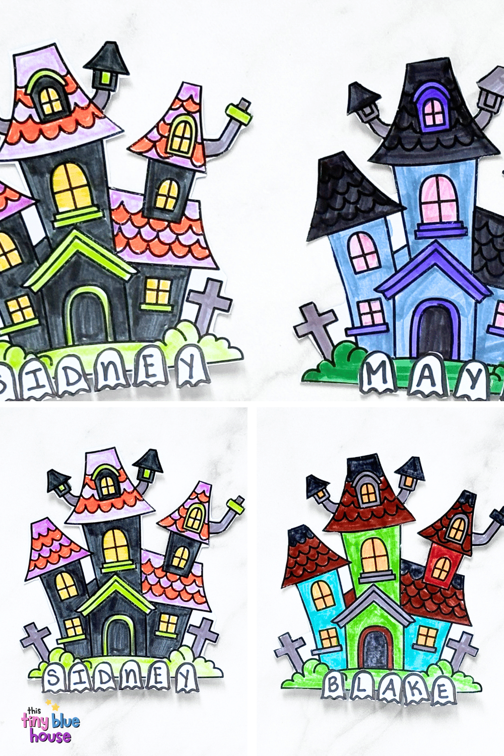 Haunted House Name Craft - This Tiny Blue House