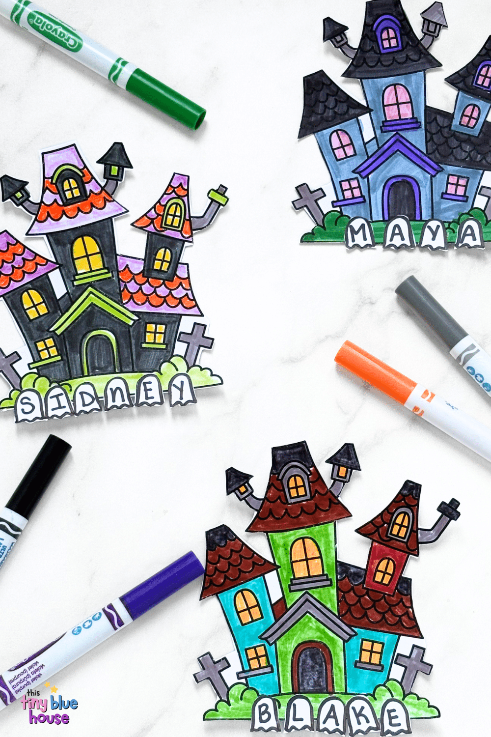 Haunted House Name Craft - This Tiny Blue House