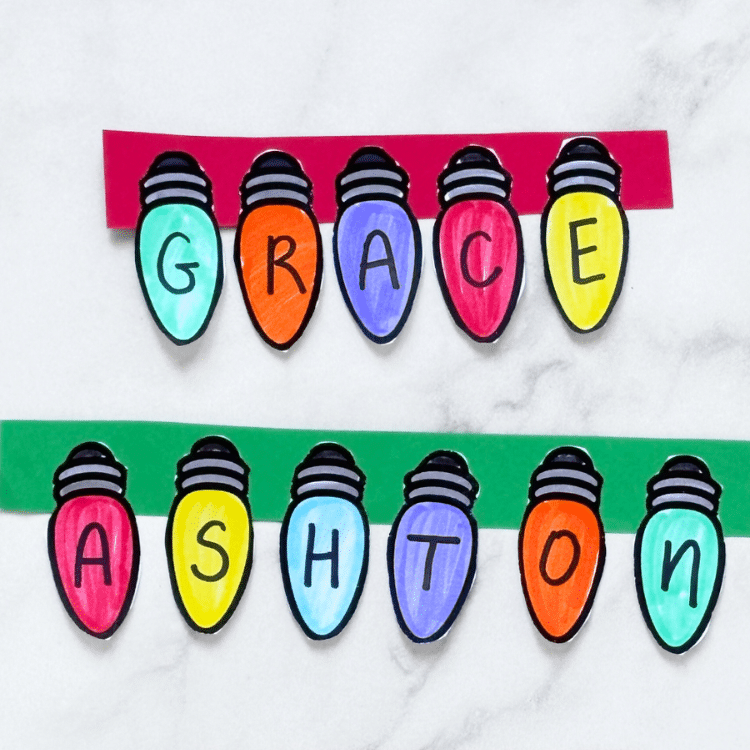 Christmas Light Suncatchers (Free Printable Template) - This Tiny Blue ...