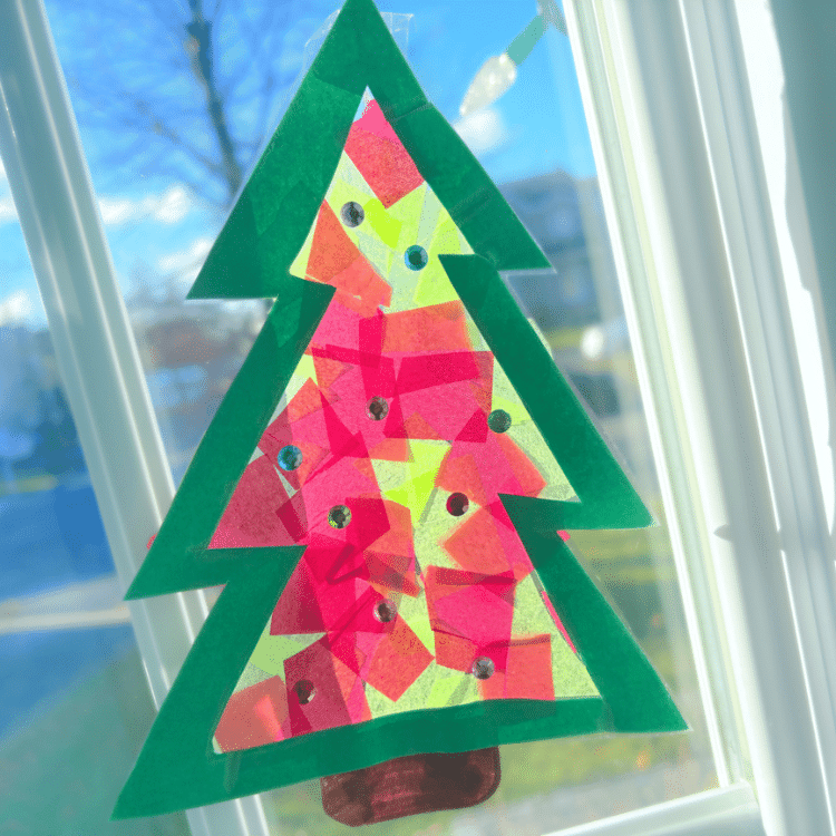 Christmas Light Suncatchers (Free Printable Template) - This Tiny Blue ...