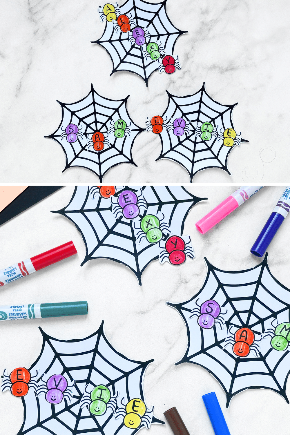 Spider Web Name Craft - This Tiny Blue House
