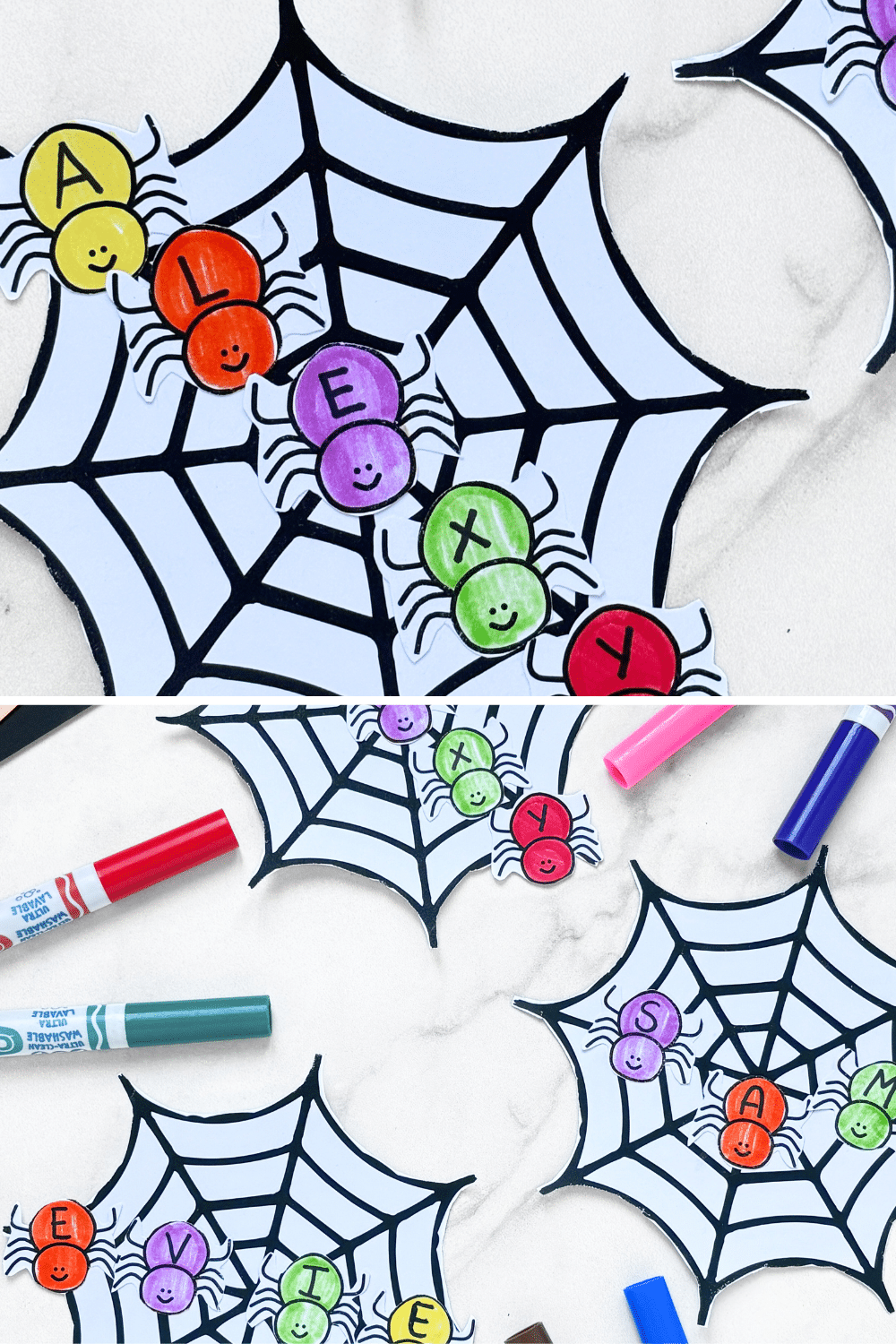 Spider Web Name Craft - This Tiny Blue House