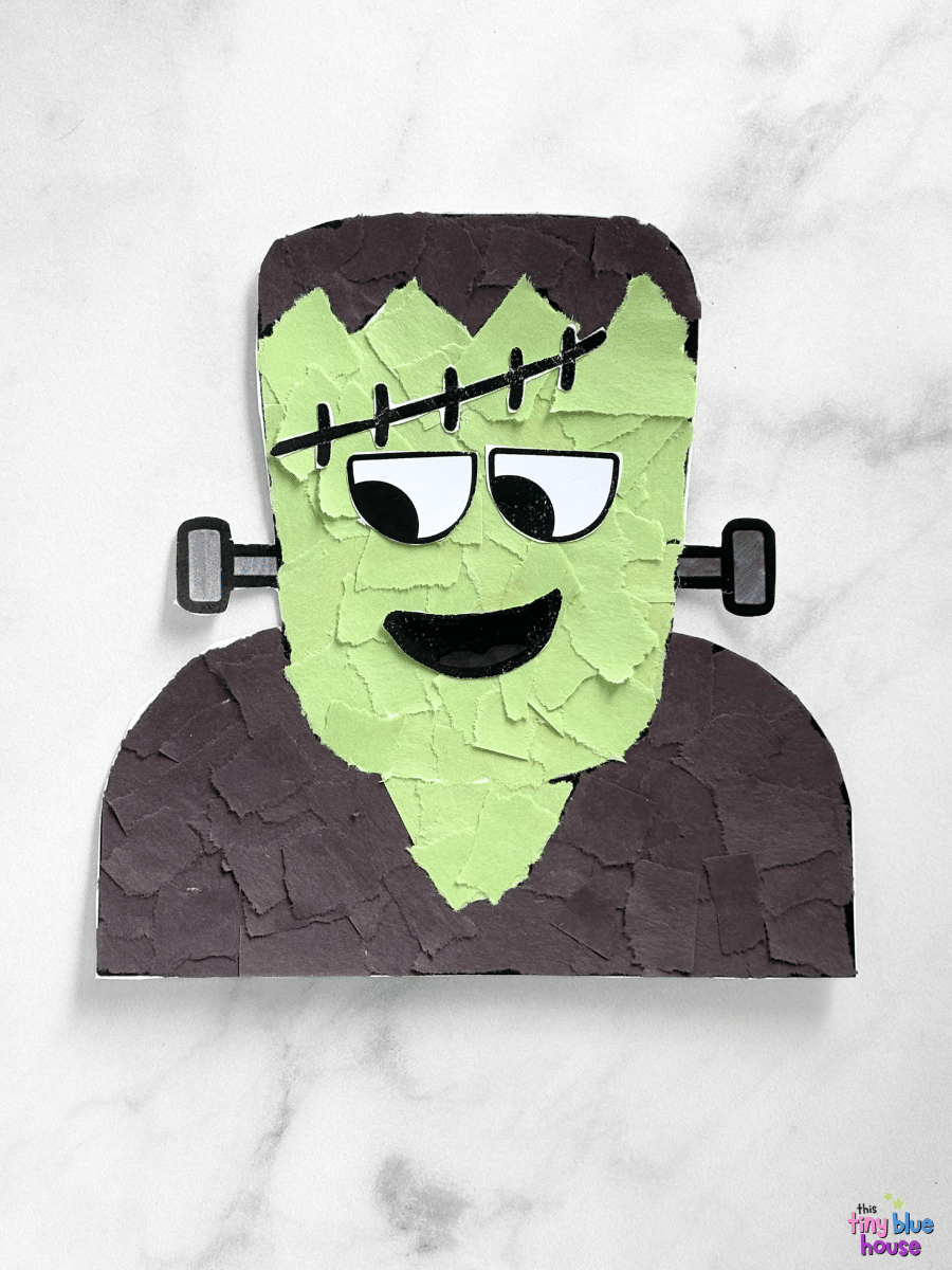 Torn Paper Frankenstein Craft (Free Printable Template) - This Tiny ...