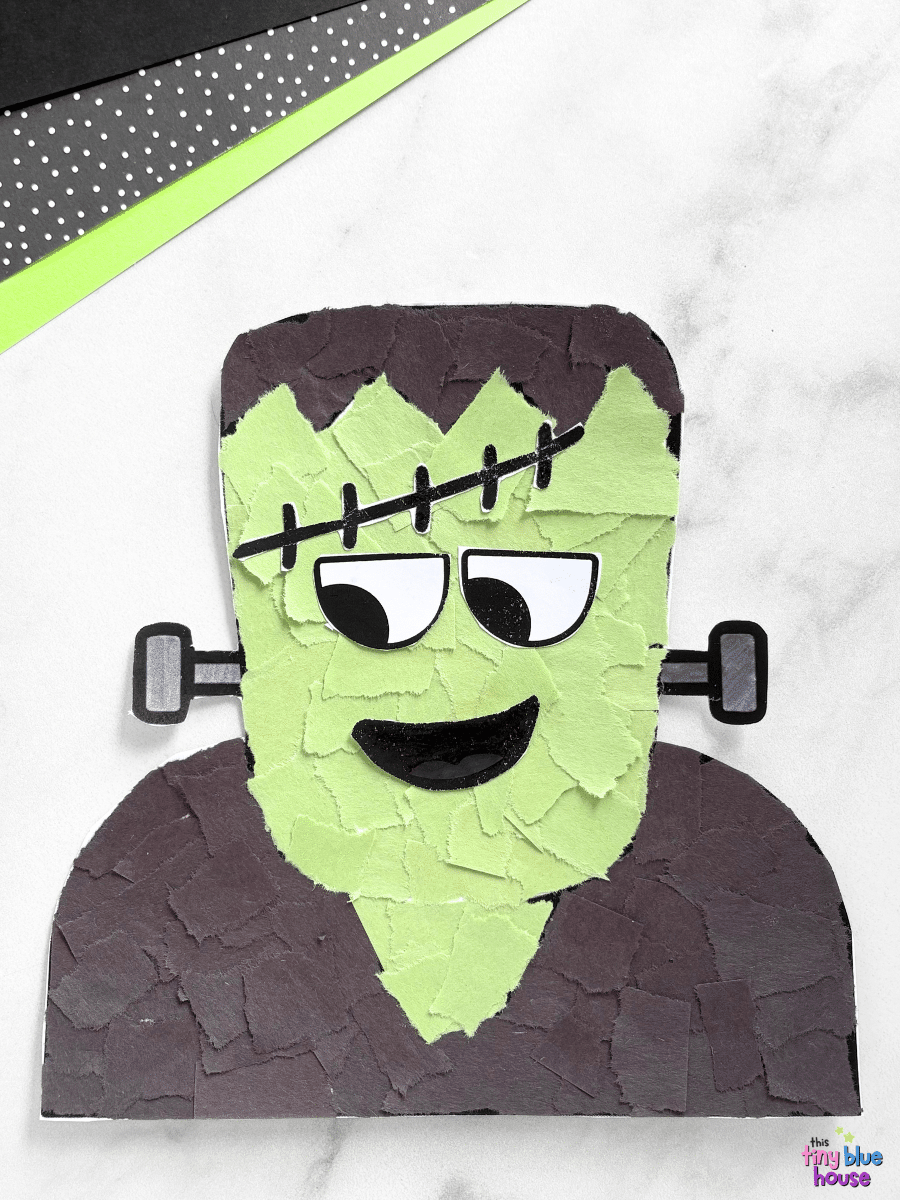 Torn Paper Frankenstein Craft (Free Printable Template) - This Tiny ...