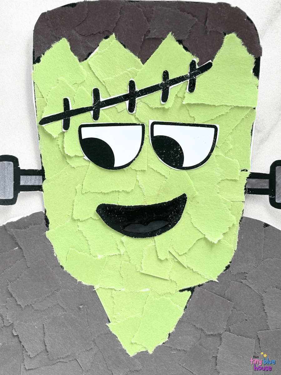 Torn Paper Frankenstein Craft (Free Printable Template) - This Tiny ...