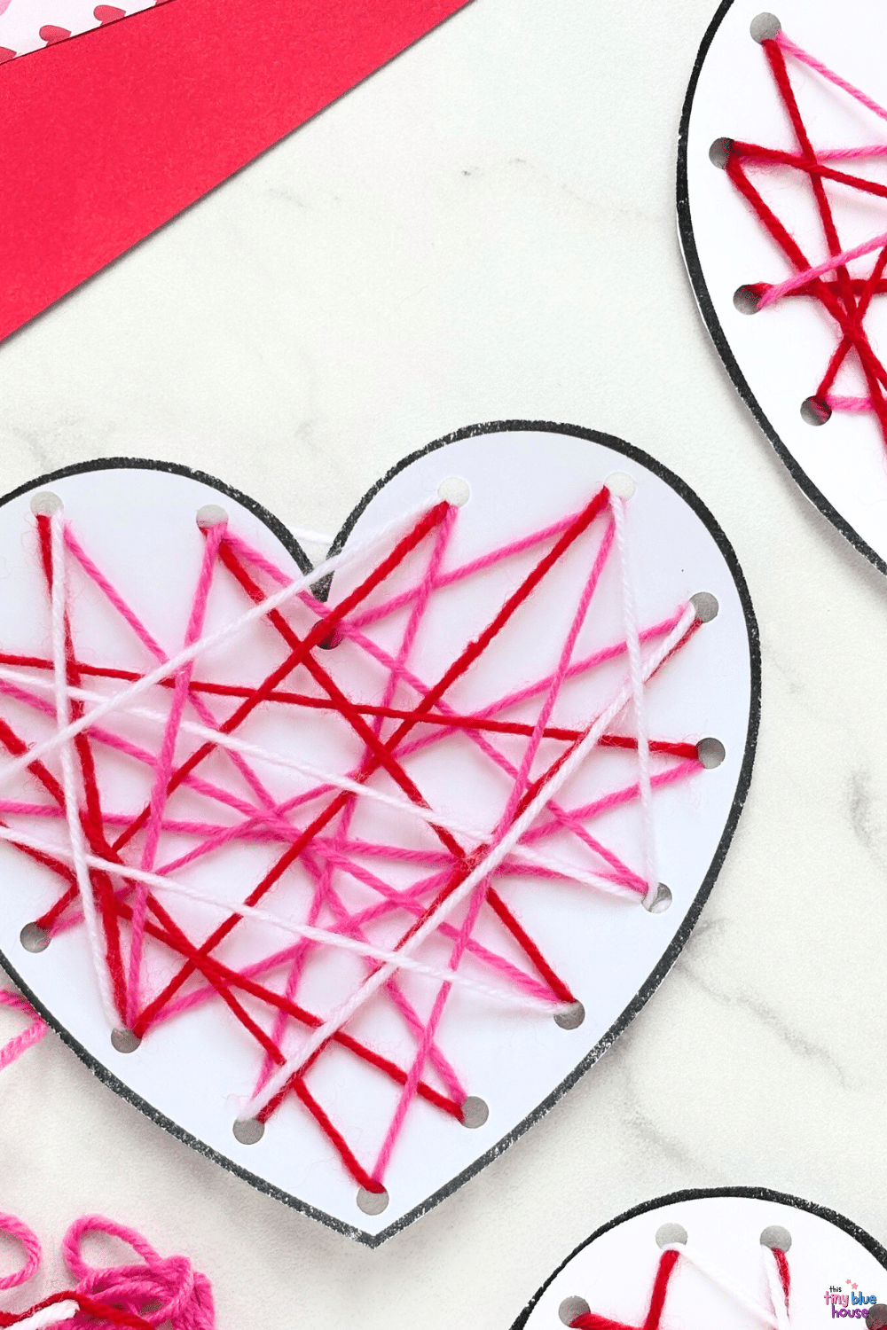 Heart Lacing Craft (Free Printable Template) - This Tiny Blue House